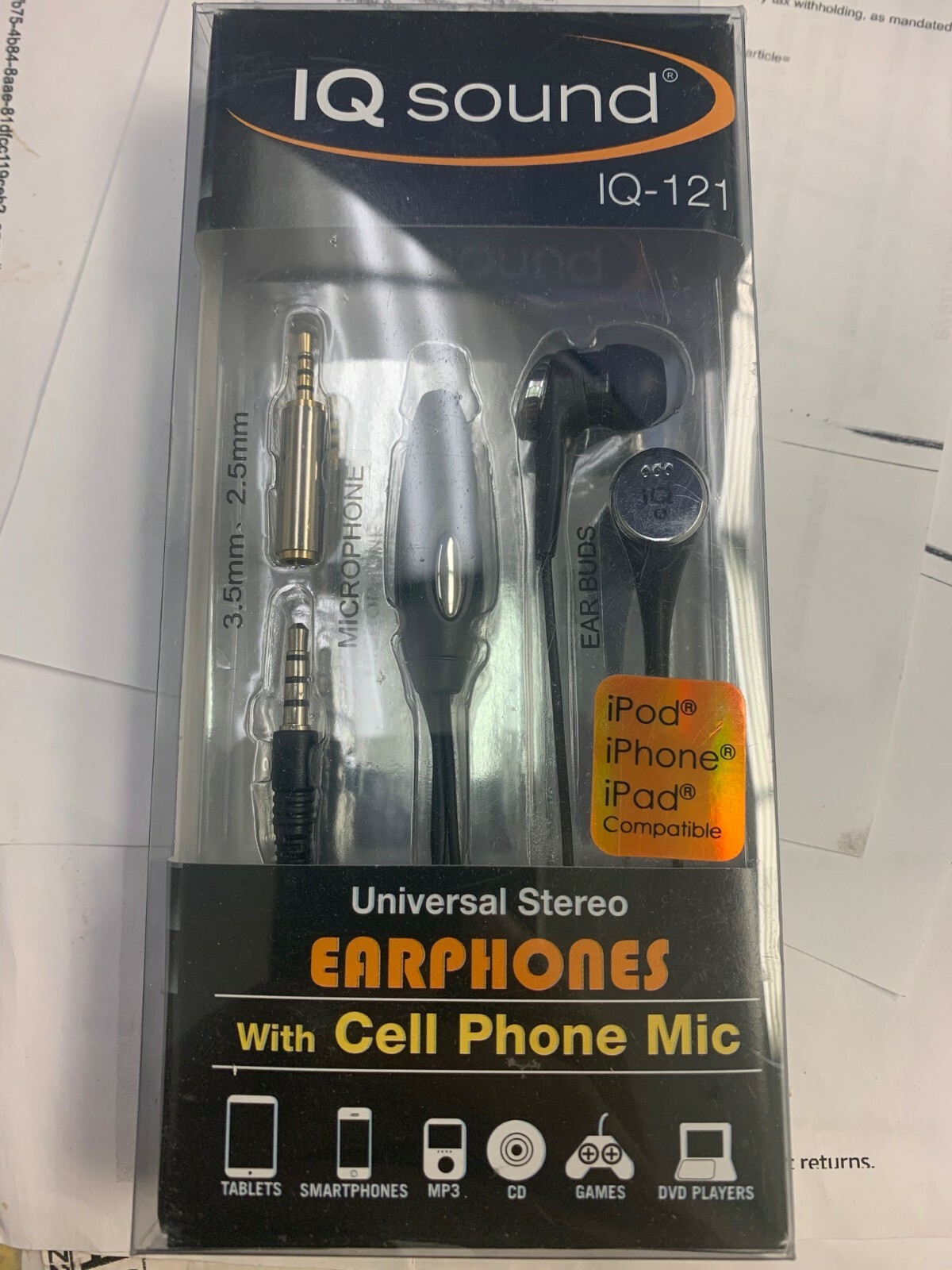 IQ Sound IQ-121: Universal Stereo Earphones w/ Cell Phone Mic | eBay