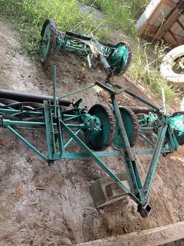 Lesco 3 Gang reel mower tow behind ground drive 82" cut fairway greens ...