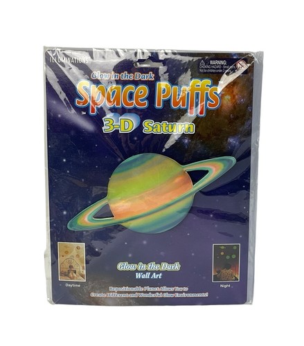 Vintage 2001 NOS Space Puffs Glow In The Dark 3-D Saturn Planet Wall ...