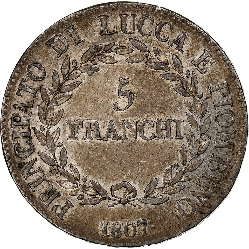 [#1285664] Republic of Lucca, Felix and Elisa, 5 Franchi, 1807 ...