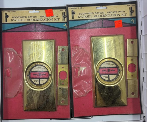 Vtg Kwikset Modernization Kit 1-215 open pkgs front door knob plates ...