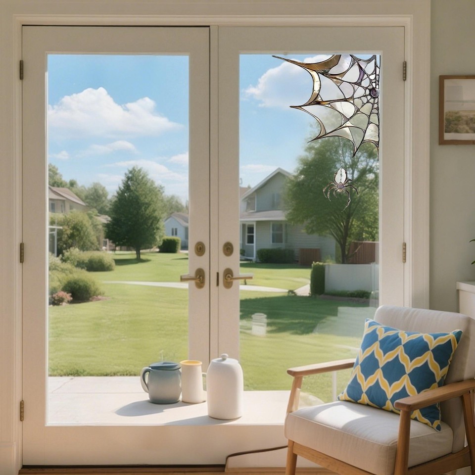 Halloween Window Stickers 2D Flat Scary Spider Web Window Stickers | eBay