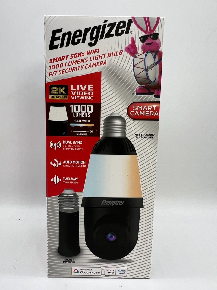 NEW Energizer Wireless Smart 2K Wi-Fi 1000 Lumens Light Bulb w ...