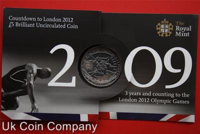 2009 Olympic Games Countdown Royal Mint Brilliant Uncirculated £5 Coin ...