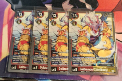 x4 Digimon Beginning Observer GOLDRAMON (X ANTIBODY) Red/Yellow Rare ...