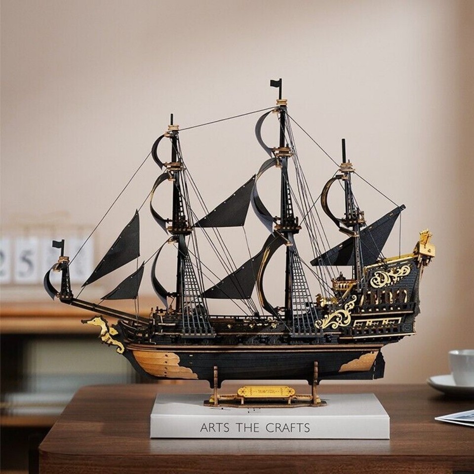 ROKR DIY Ship Model The Seahorse Barque 3D Wooden Puzzle Boys Man Gift ...
