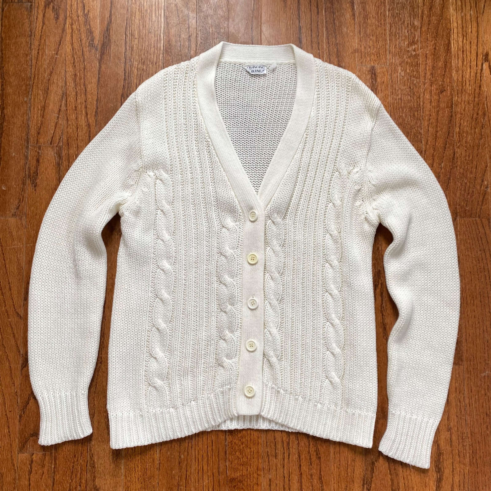 Vintage Changing Scene Women Cardigan Sweater Size La… - Gem