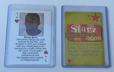 RANDY MOSS Hall of Fame 2003 PHOTO CARD Police Mug Shot 2002 Criminal ...