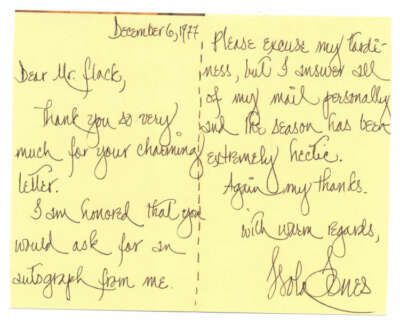 Isola Jones Mezzo-Soprano Signed Note Card | eBay