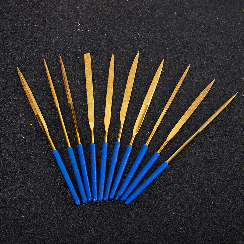 10Pcs Titanium Diamond Coating Needle Flat File Set Metal Working Craft ...