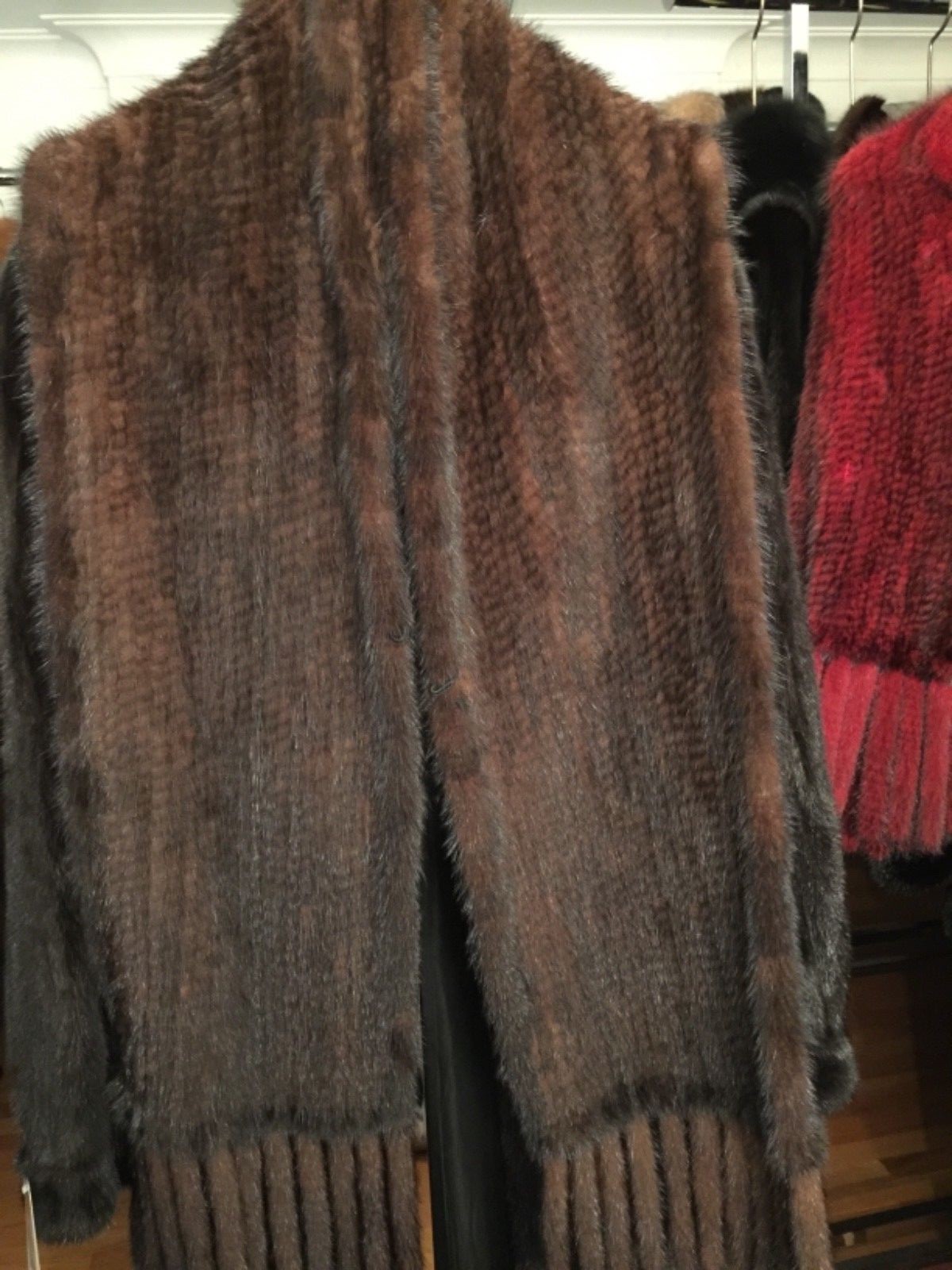 CHICAGO FUR MART BRAND NEW W/TAGS KNITTED BROWN MINK SCARF.REG.$1200.00 ...