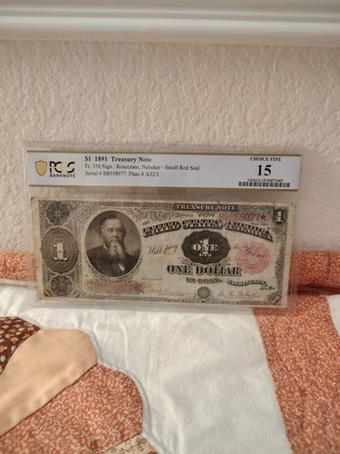 1891 $1 United States Treasury Note (PCGS Banknote Choice Fine 15) | eBay