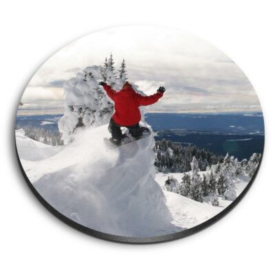 Round MDF Magnets - Snowboard Jump Mountains Snow #12457 | eBay