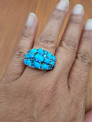 Beautiful STS sterling silver 925 turquoise Ring Size 8 | eBay