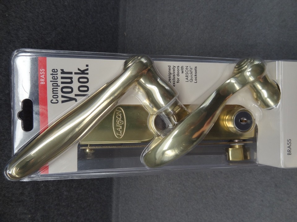 NEW Larson Brass QuickFit Storm Door Handle Set Lockset Patio 20297807 ...