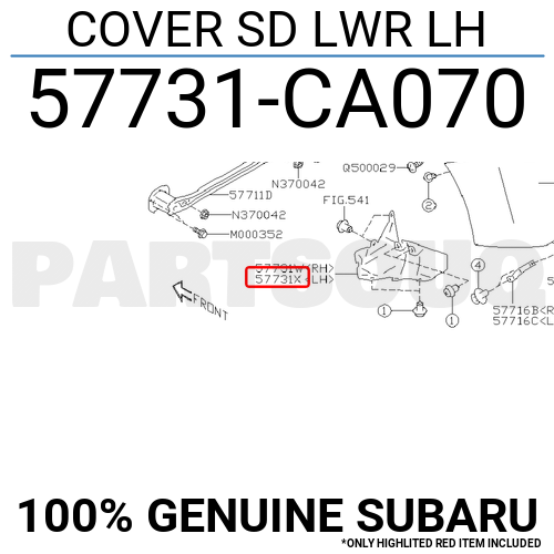 57731CA070 Genuine Subaru COVER SD LWR LH 57731-CA070 | eBay