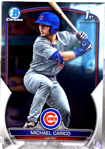 2023 1st BOWMAN DRAFT CHROME ⚡MICHAEL CARICO (RC) ⚡CHICAGO CUBS #BDC ...