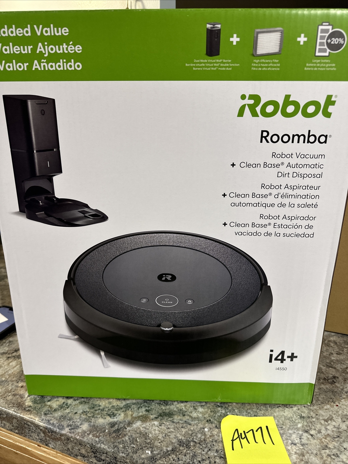 iRobot Roomba i4+ i4550 Robotic Vacuum,Dirt Disposal Stand Wifi Virtual ...