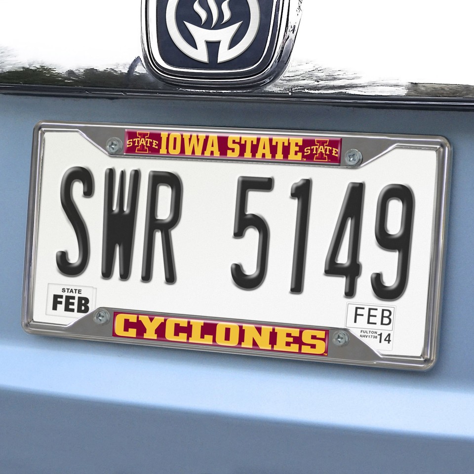 Fanmats NCAA Iowa State Cyclones Chrome Metal License Plate Frame | eBay