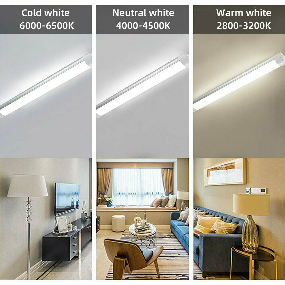 LED Batten Light Ceiling Tube Fluorescent Daylight 2FT 4FT 5FT 6FT ...