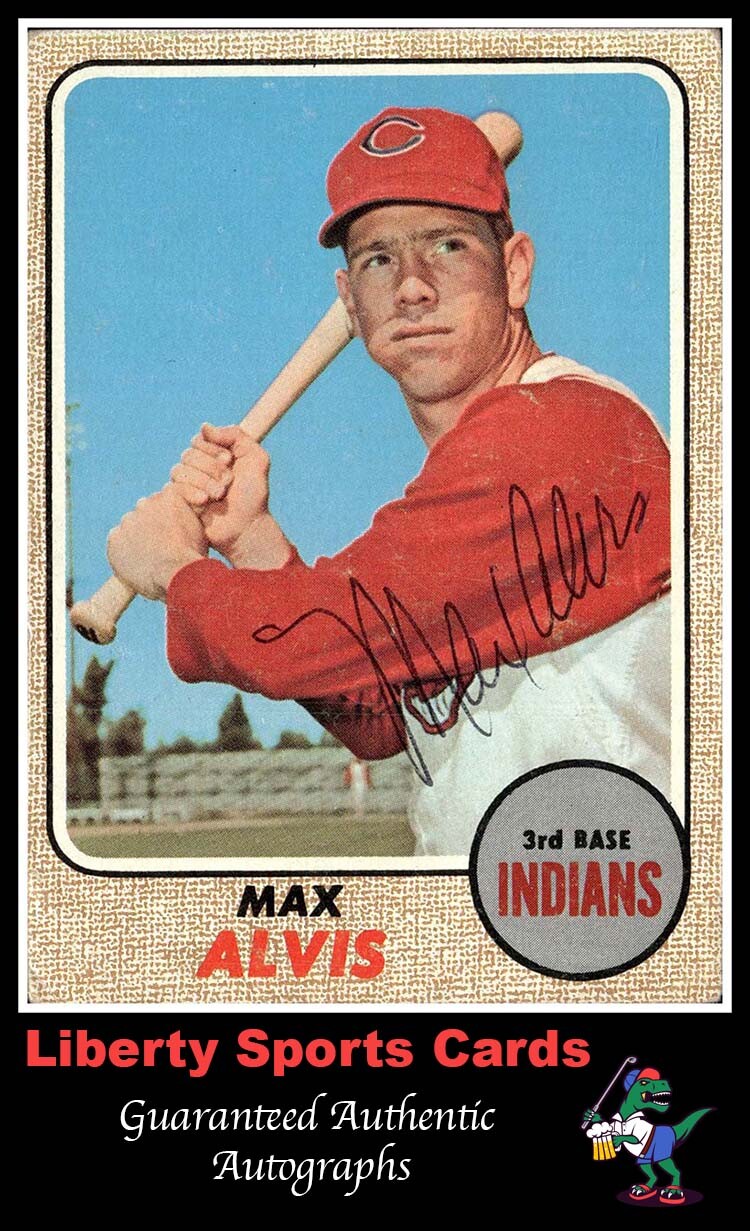 1968 Topps Max Alvis #340 Authentic Autographed Card Cleveland Indians ...