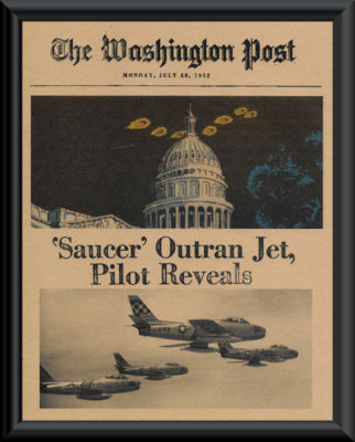 1952 UFO Washington DC Fantasy Newspaper Cover Printed On 65 Year Old ...