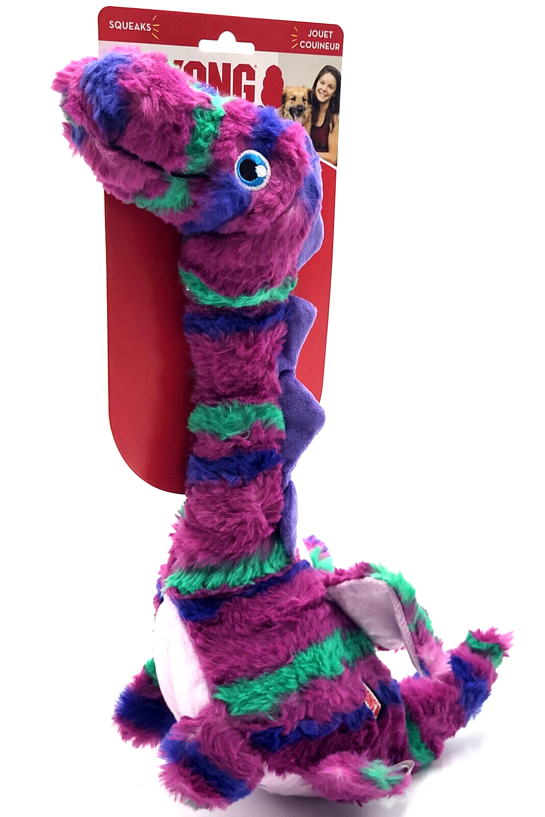 KONG Shakers Honkers Dragon LARGE Plush Squeaky Tug & Shake Dog Toy 17 ...