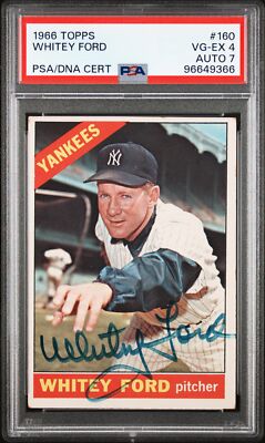 1966 Topps 160 Whitey Ford - Autograph SIGNED PSA DNA 7 | eBay