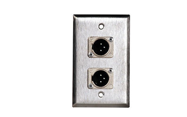 1-Gang Wall Plate Audio Patch Panel 2- Male XLR Jacks | eBay