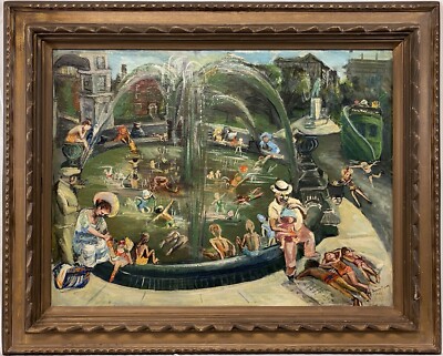 Important 1938 Dorothy Eisner Washington Square Park NYC Oil EXHIBITED ...