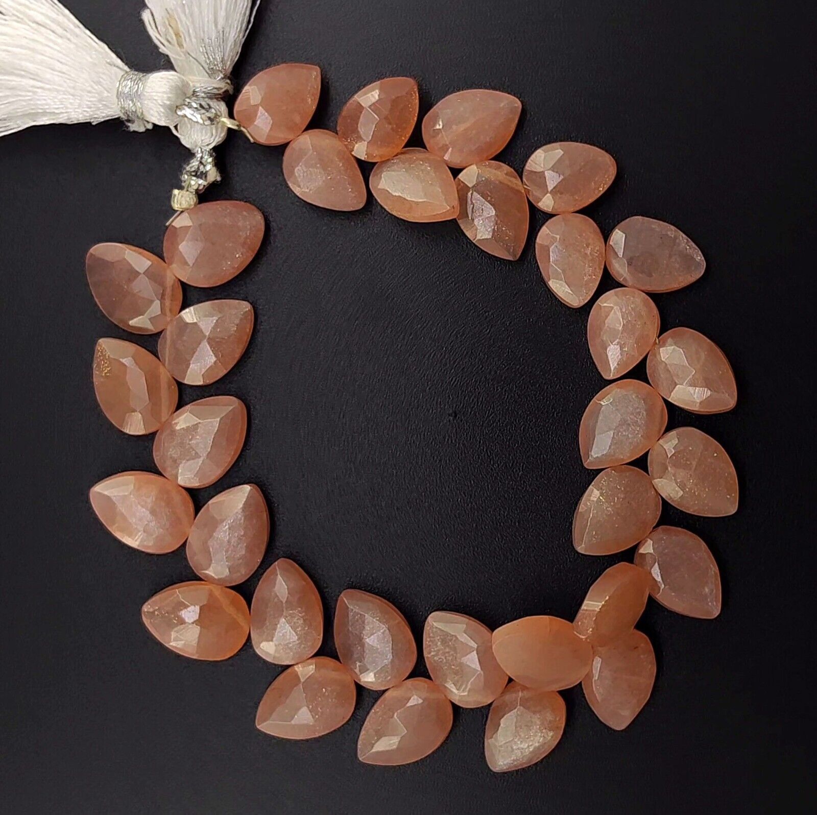 Natural Peach Moonstone Gem 10x7 to 11x8 mm Size Faceted Leaf Shape ...