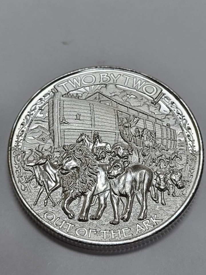 NOAH 1 Ounce SILVER Round BEAUTIFUL DETAILS !!! Ark, Animals, 3D, TWO ...