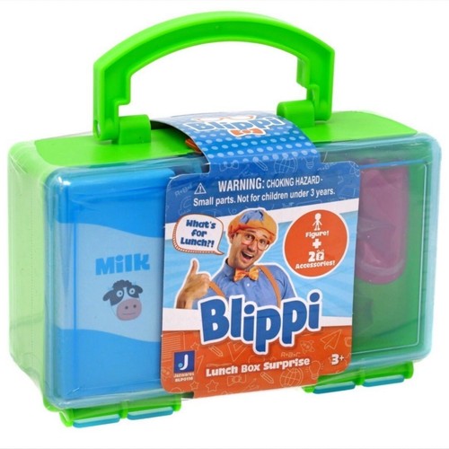 Blippi Lunch Box with 1 Surprise Figure & 2 Accessories (Green) By ...