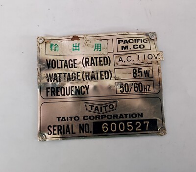 TAITO Cocktail Arcade Game Original TIN TAG Space Invaders 2 | eBay