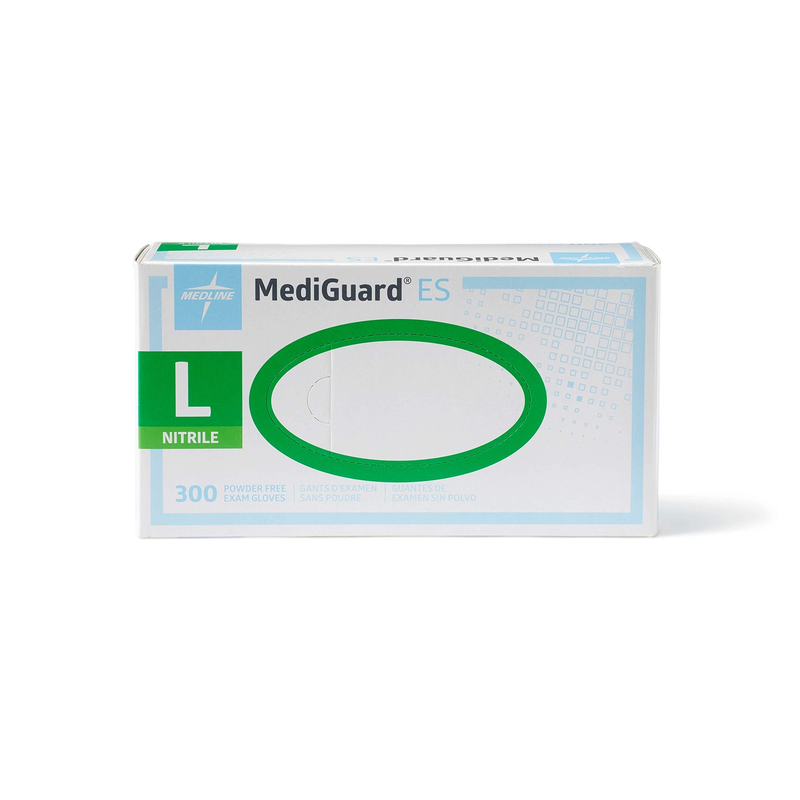 Medline MediGuard ES Powder-Free Nitrile Exam Gloves - L - 300 Pack ...