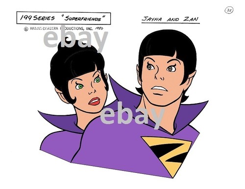 Super Friends WONDER TWINS - ZAN & JAYNA BUST MODEL SHEET PRINT Hanna ...