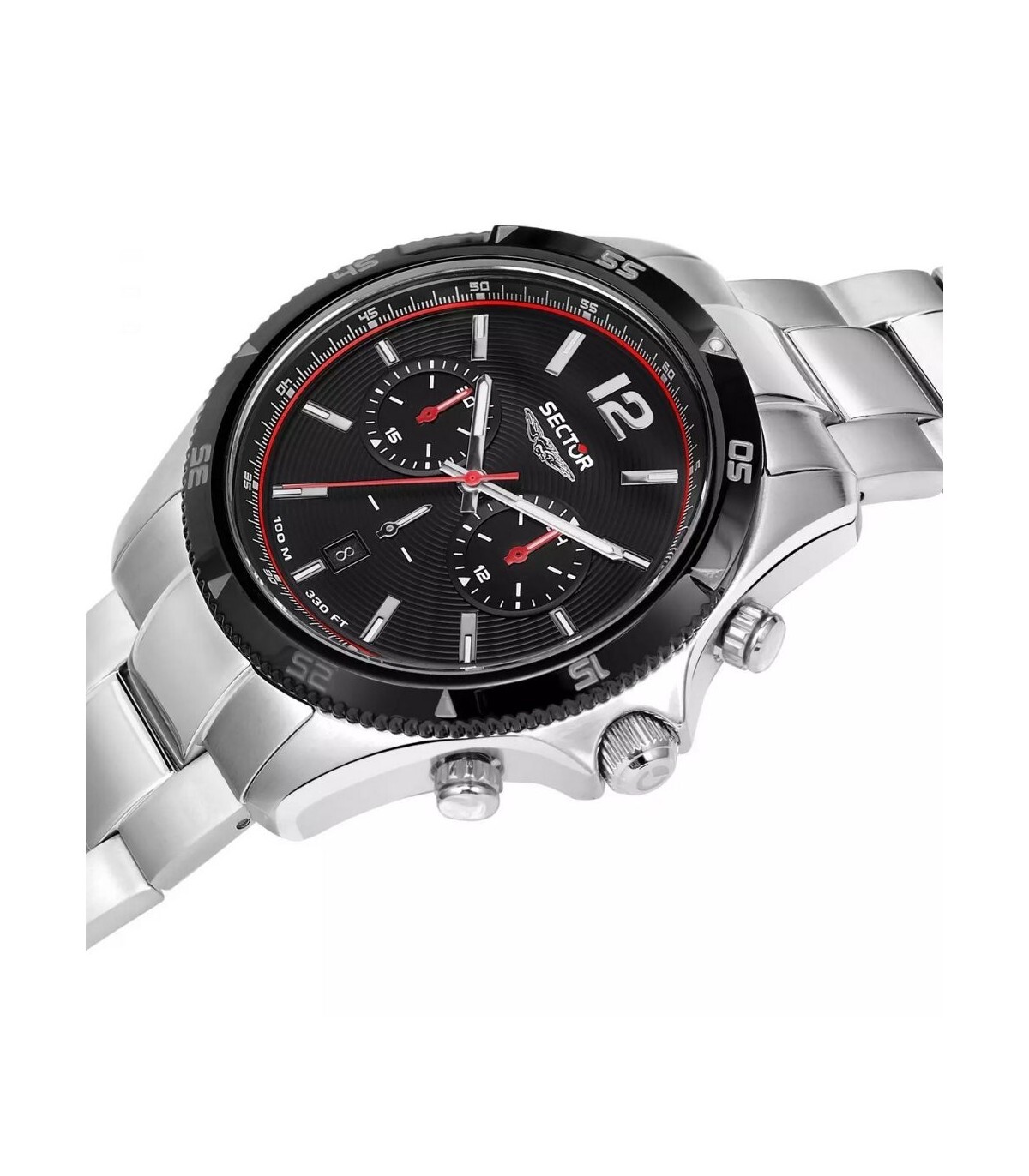 Orologio Uomo SECTOR 650 R3273631004 Chrono Bracciale Acciaio Nero ...