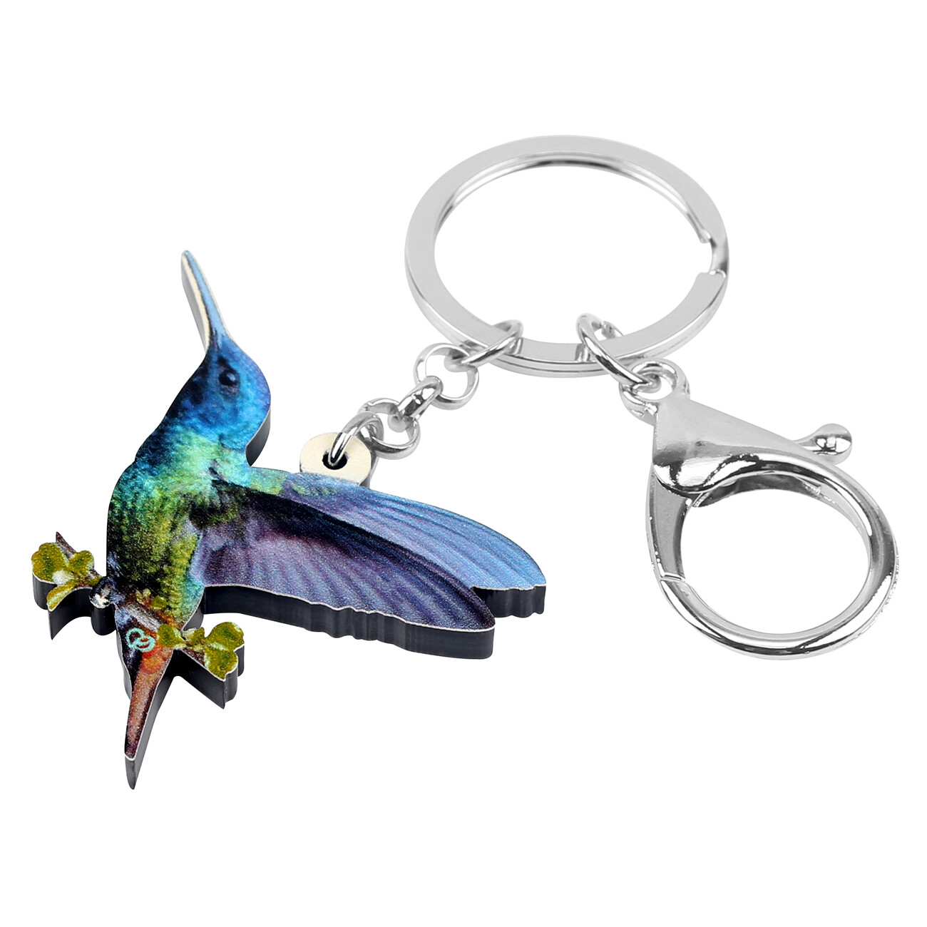 Acrylic Hummingbird Bird Key Chain Flying Animal Key Ring For Women ...