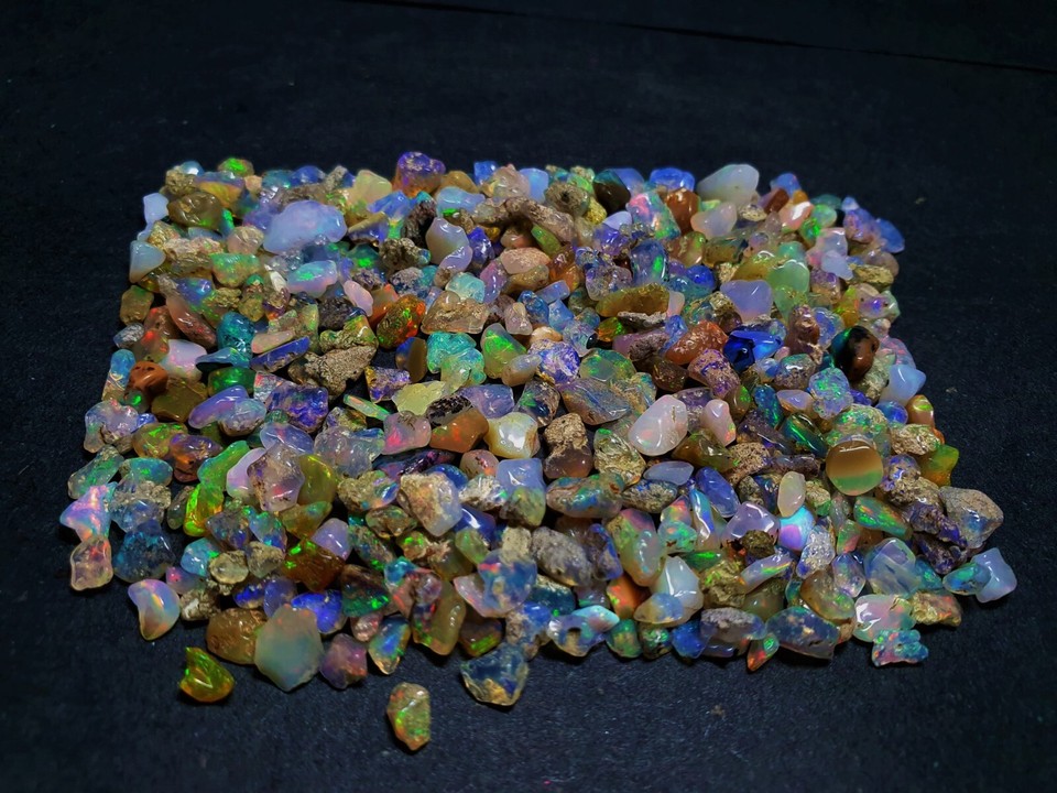 Natural Good Quality Ethiopian Multi Fire Opal Polish Rough Gemstone ...