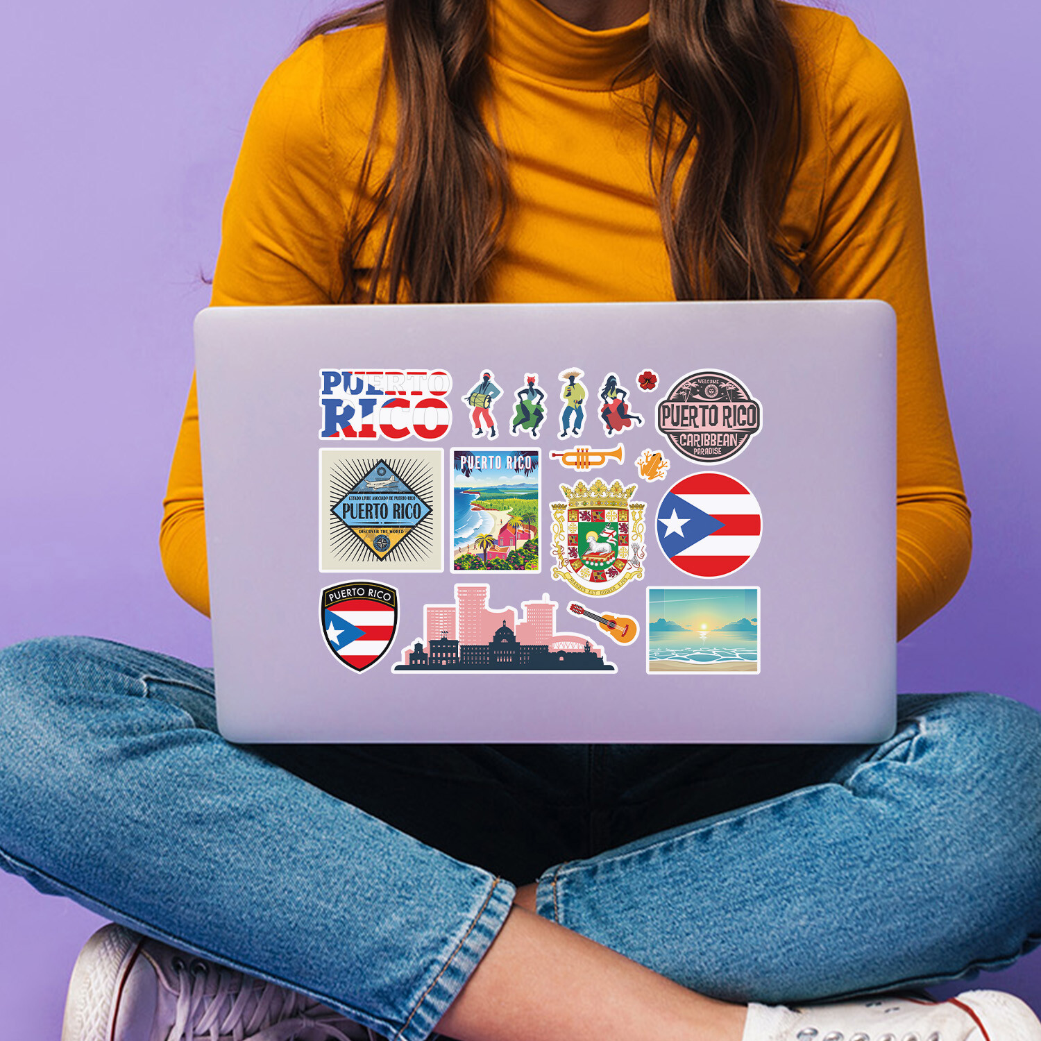A5 Sticker Sheet Puerto Rico Vinyl Stickers - Holiday Map Country ...