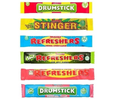 Swizzels Chew Bars MIXED Refresher Strawberry Lemon Stinger Drumstick ...
