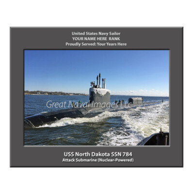 USS North Dakota SSN 784 Personalized Canvas Submarine Photo Print Navy ...