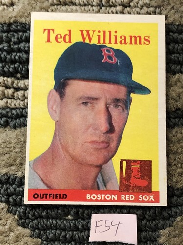 1958 TOPPS TED WILLIAMS #1 BOSTON RED SOX BASEBALL CARD SUPER NICE #F54 ...