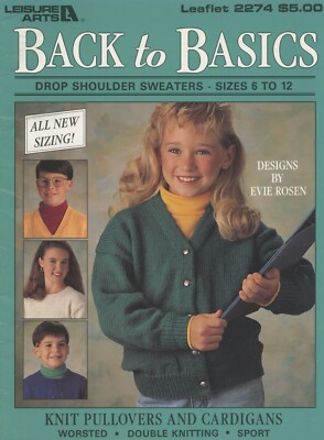 Leisure Arts Knitting Pattern Leaflet 2274 Back to Basics Pullovers & Cardigans | eBay