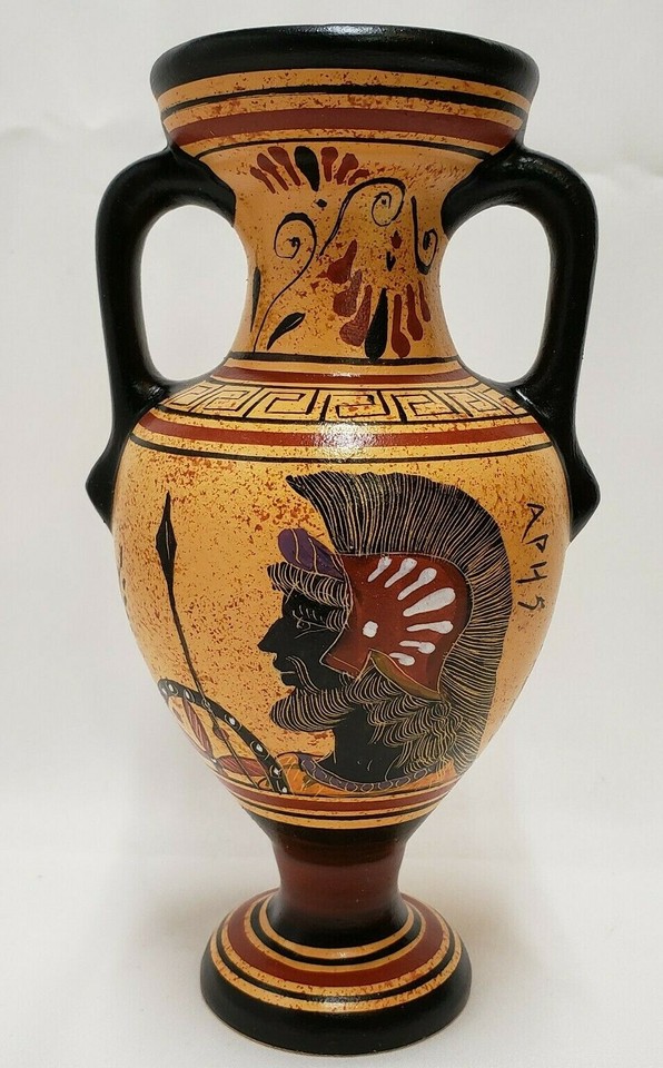 Ares God Hera Goddess Rare Hand Painted Ancient Greek Art Vase Amphora ...