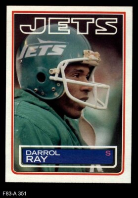 1983 Topps #351 Darrol Ray Jets DOUBLE-PRINT Oklahoma 8 - NM/MT | eBay