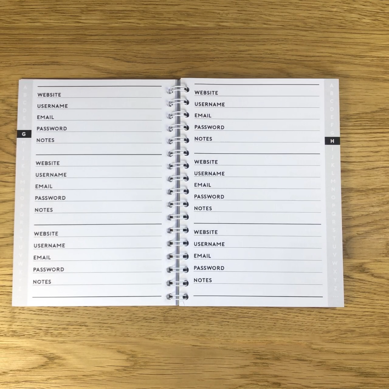 A6 A5 Password Book Spiral Alphabetical Organizer A Z Notebook Forest ...