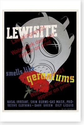 WWII Camp Roberts Lewisite Gas Chemical Warfare Training Poster Ver. 2 ...