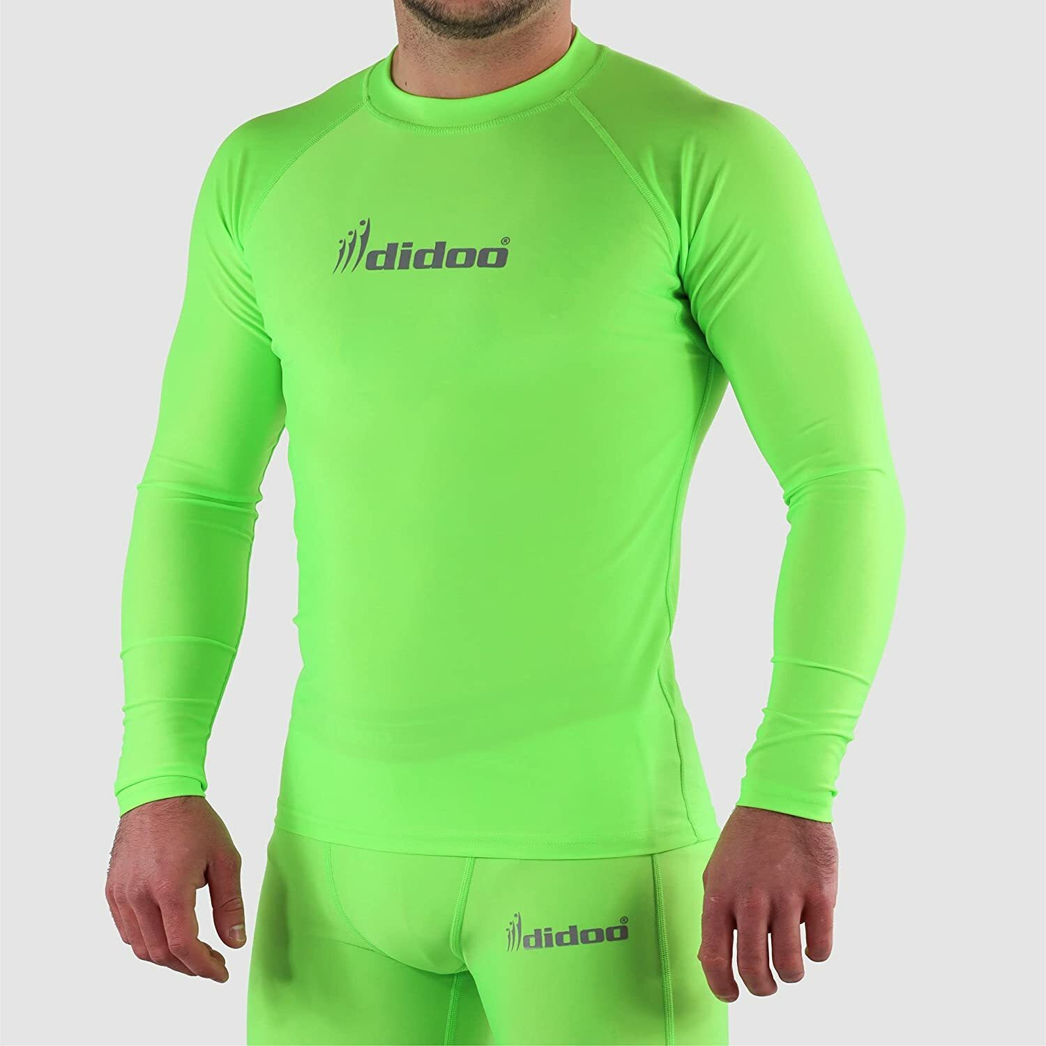 DIDOO Mens Compression Base Layer Winter Sports Top Long Sleeve Fit Gym ...