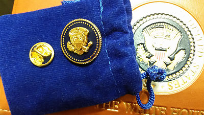 Jimmy Carter Signature Blue Cobalt 24k Gold Plated Presidential Lapel ...